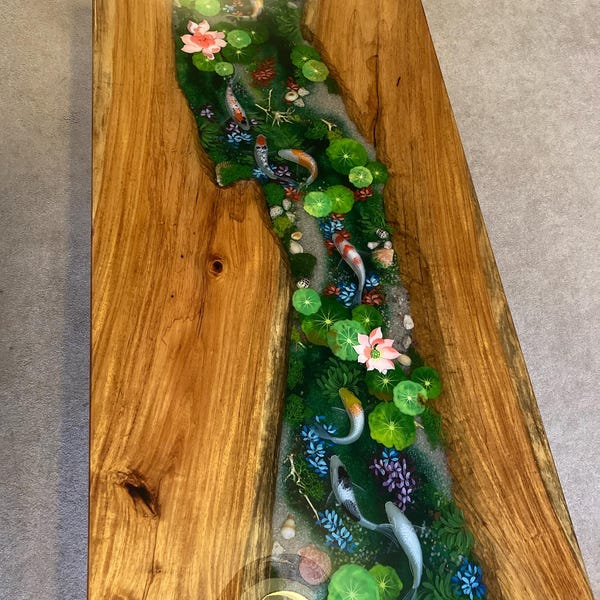 Koi Fish Table, Resin Art, Modern Table, Kitchen Table, Epoxy Table ...