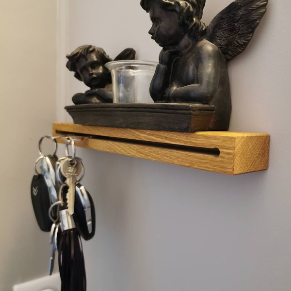 Wooden Key Holder With Vase for Flowers I Key Hooks Wall Decoration ...