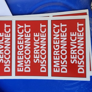 Emergency Disconnect Service Disconnect Sticker Decal Electrician ID ...