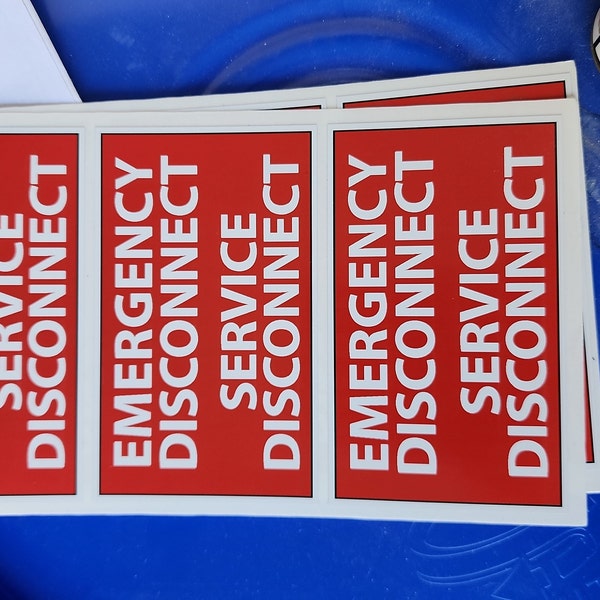 Emergency Disconnect Service Disconnect Sticker Decal Electrician ID ...