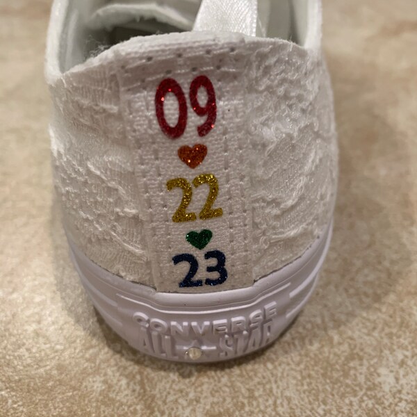 Personalized Ivory Wedding Converse for Bride, Personalised Custom ...