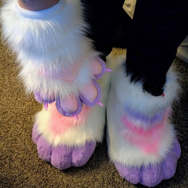 Black Puppy Paws With Red Meat Pad, Furry Gloves, Tiger Paws, Fox Paws ...