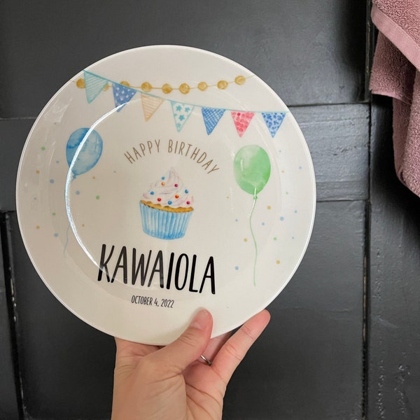 Personalized Birthday Plate, Ceramic Keepsake, First Birthday Gift - Etsy