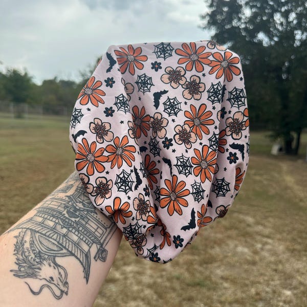 Neon Night With Jack-o-lanterns and Bats on Double Brushed Poly in a ...