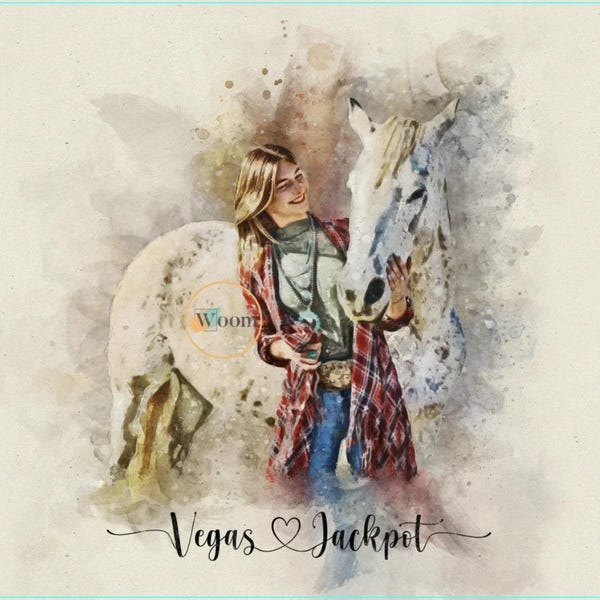 Custom Horse Watercolour Custom Drawing Horse Portrait From Photo ...