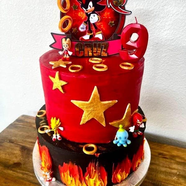 Shadow the Hedgehog Cake Topper | Shadow the Hedgehog Birthday ...