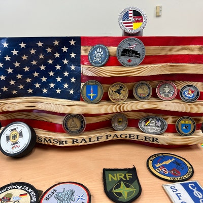 Challenge Coin Display, Waving Flag, Handmade, Challenge Coin Holder - Etsy