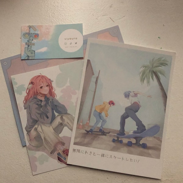 Aesthetic Anime Postcard Prints: Anime Prints, Minimalist Art Prints - Etsy