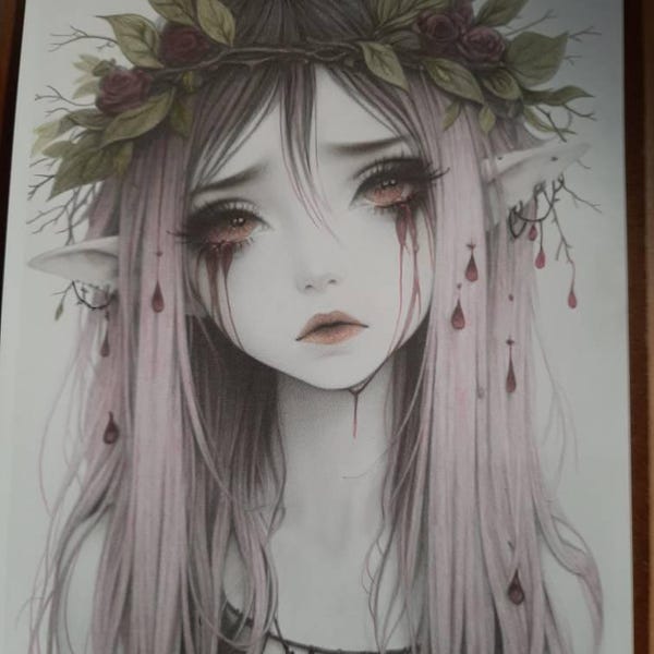 Elf Story 4 - Gothic Elves : 80 Gothic Elf Coloring Pages for Adults ...