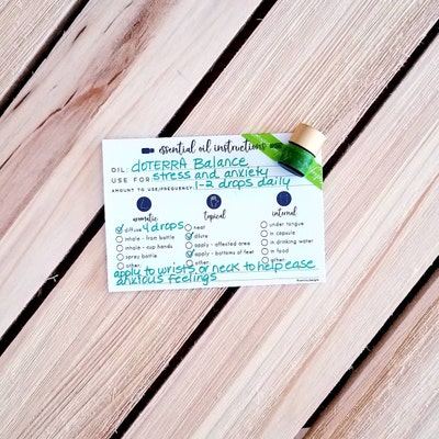 Instant Printable Essential Oil Instruction Cards Essential - Etsy