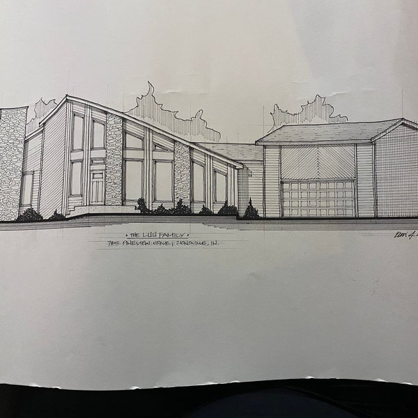 Custom Hand Drawn Architectural House Portrait - Etsy