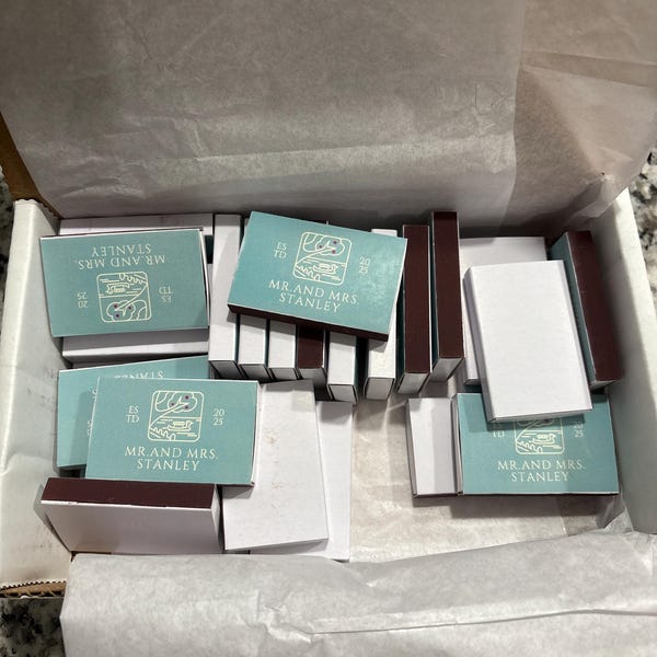 Just Married Wedding Car Personalized Match Boxes, Custom Engagement ...