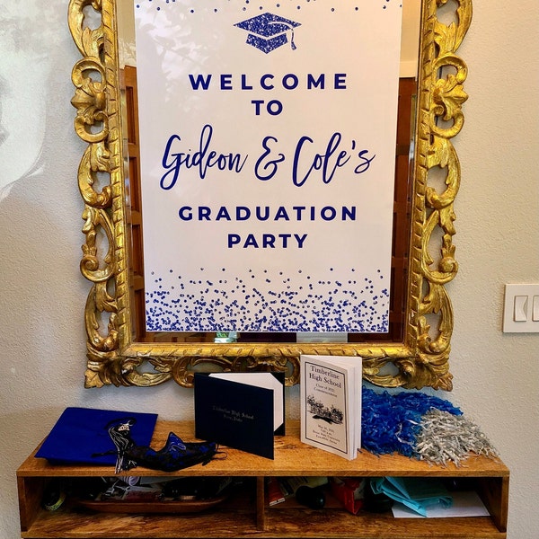 Graduation Welcome Sign Royal Blue Graduation Welcome Poster Boy ...