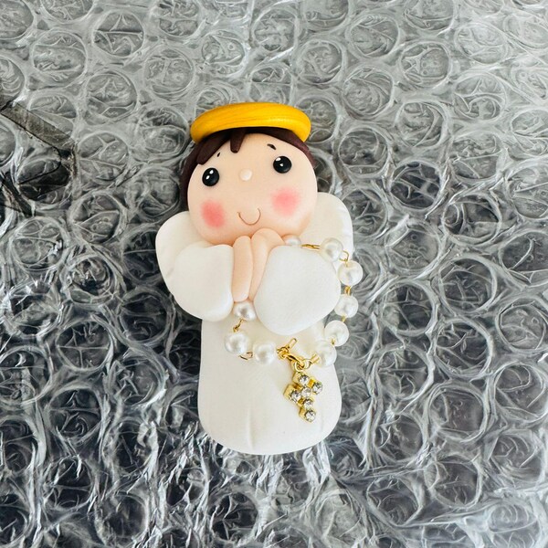 Angel With Rosary Favor, Baptism Favors, Baby Shower Favors, Baby ...