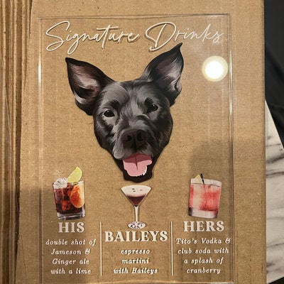 Dog Signature Drink Sign Dog Bar Acrylic Sign Open Bar - Etsy
