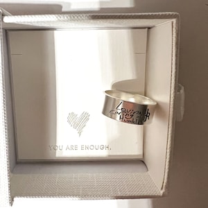 Children Artwork Ring Personalized Kid Drawing Ring in Sterling Silver ...