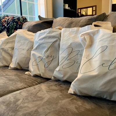 Personalized Script Tote Bag Wedding Welcome Bag Bachelorette Party ...
