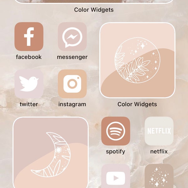 Boho Tan & Pink App Icons + Widgets | iPhone Apps | Android Apps ...
