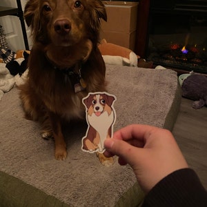 Australian Shepherd Sticker Aussie Chibi Puppy Dog, Vinyl, Hand Drawn ...