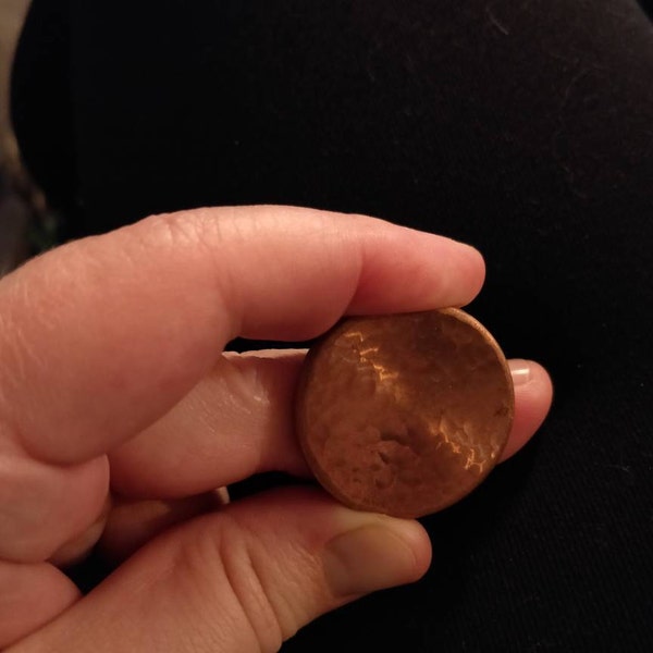 Hammered Copper Worry Stone Coin - Etsy