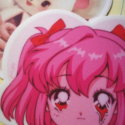 Melty-chan Sticker 90s Retro Anime Body Horror Art on Waterproof Vinyl ...