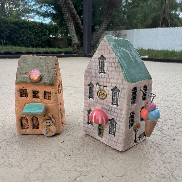 Ceramic Miniature House, Tiny Ceramic House, Fairy Garden House ...
