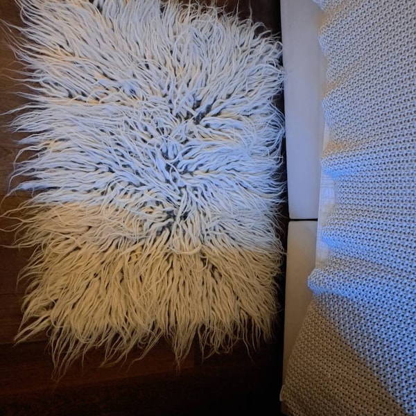 Shaggy Wool Rug, Natural Tufted Area Rug, Modern Scandinavian Wool Rug ...