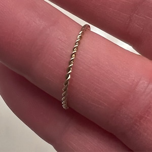 Solid Gold Braided Rope Ring Dainty Twist Ring 1.2mm Twisted - Etsy
