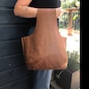 Brown Leather Knitting Bag, Leather Bag for Knitting or Crochet, Yarn ...