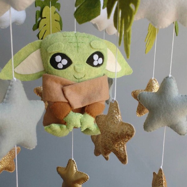 Green Baby Alien Nursery Felt Crib Mobile - Etsy