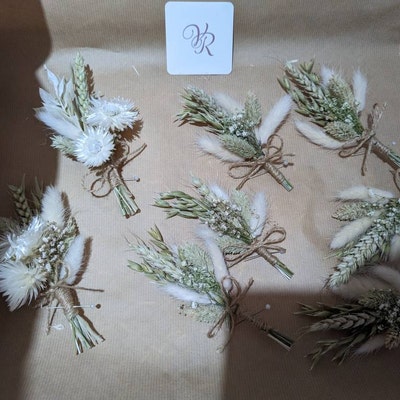 Dried Flower Buttonhole Wedding Buttonhole Boutonniere Wedding Flowers ...