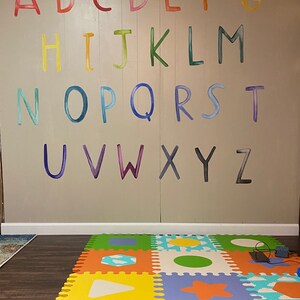Rainbow Uppercase Letters Fabric Wall Decal Color Story Mej Mej - Etsy