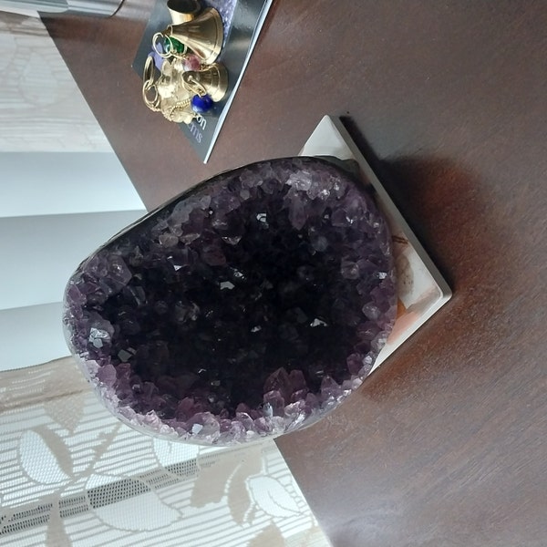 Large Natural Amethyst Crystal Cluster From Uruguay - Deep Purple Color ...