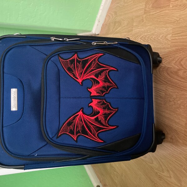 Red Demon Devil Wings Patch Mirror Wings Back Patch Iron on Embroidery ...