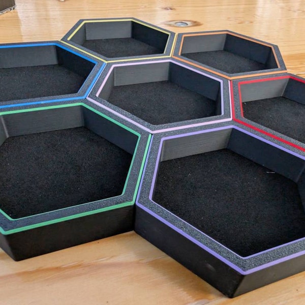 Magnetic Hexagon Board Game Trays – Modular Token Organizer With 12 ...