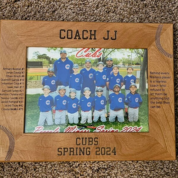 Baseball Coach Picture Frame, Engraved Coach Gift, Baseball Coach Gift ...