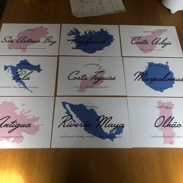 Travel Theme Table Name Cards for Destination Wedding - Etsy
