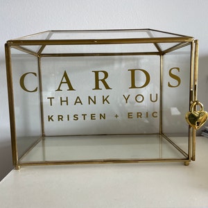 Custom Card Box Vinyl Decal Sticker for Wedding Cards and Gifts Table ...