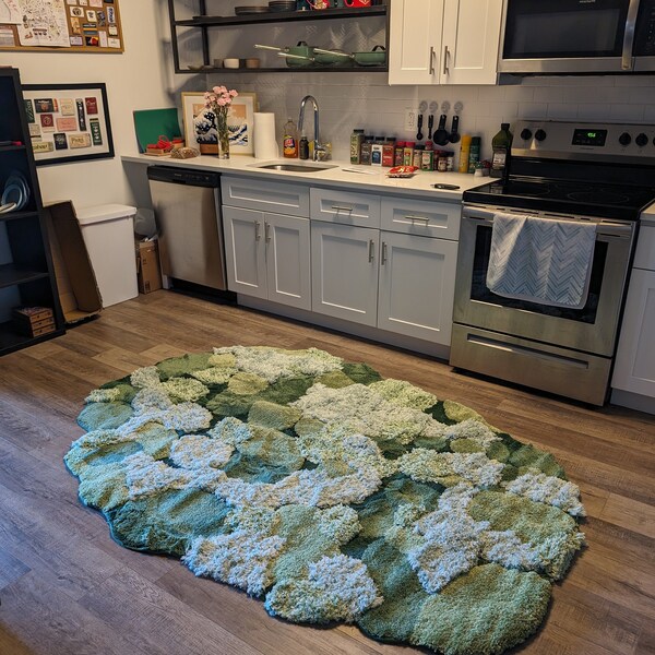 Green Moss Latch Hook Rugs Moss Forest Rugs Carpet Custom Moss Meadows ...