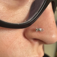 Mini Fishbone Sterling Silver Nose Stud / Nose Screw, Jewelry Nose Stud ...