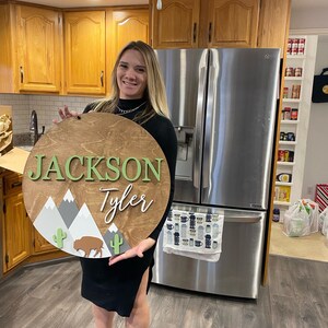 Custom Name Sign Round Baby Name Boy Nursery Sign Baby | Etsy