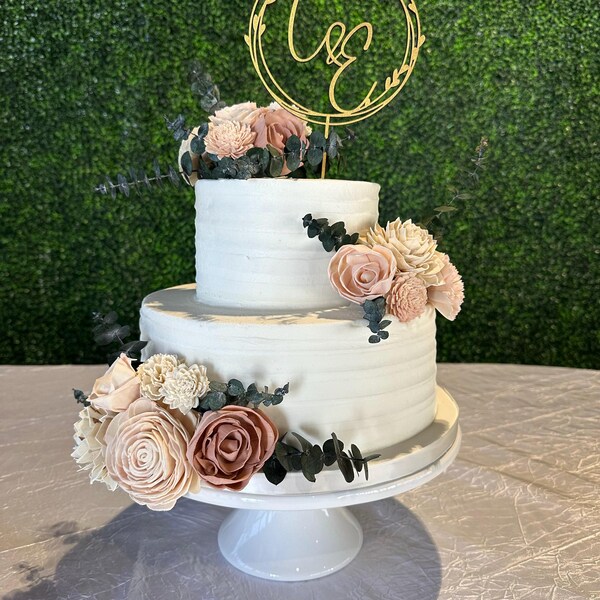 BOHO Wedding Cake Topper, Gold Cake Topper for Wedding, Personalized ...