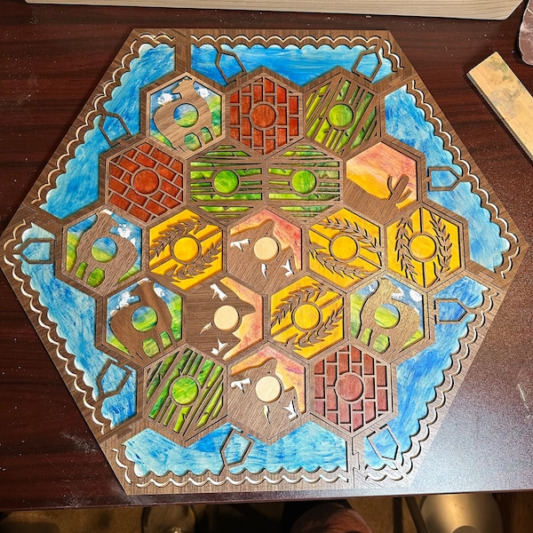 Catan-inspired Boardgame Laser Template & Glowforge Files - Etsy
