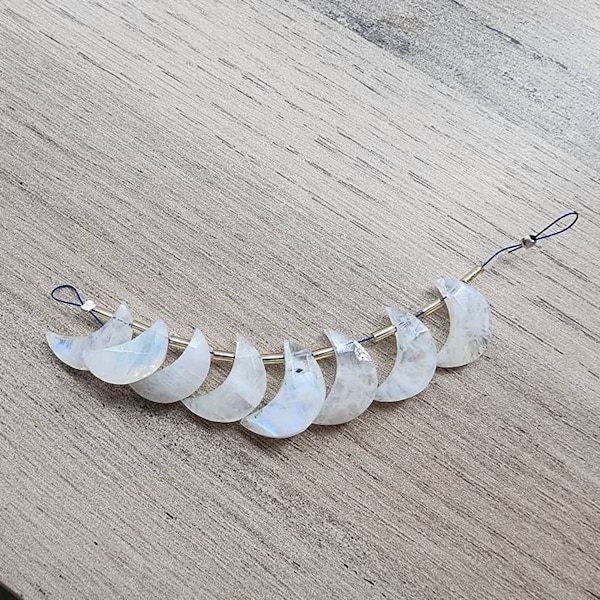 Natural Rainbow Moon Stone 8 Pieces Moon, Crescent Moon Jewelry ...