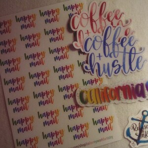 Rainbow Happy Mail Sticker Sheet, Etsy Sticker, Thank You Note, Small ...