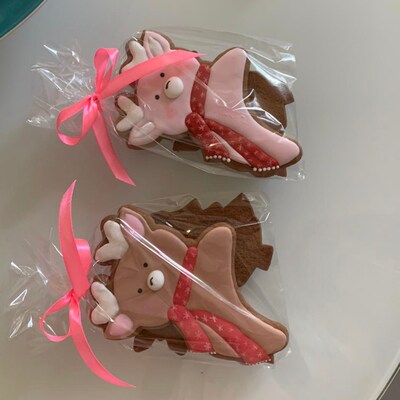 10 Homemade Gingerbread Stork Cookies Decorated With Royal Icing Sugar ...