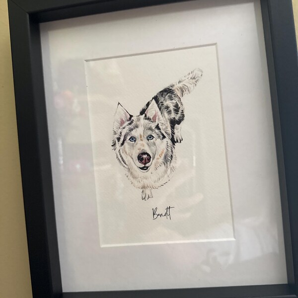 Mini Custom Watercolor Pet Portrait, Dog Portraits From Photos,dog ...