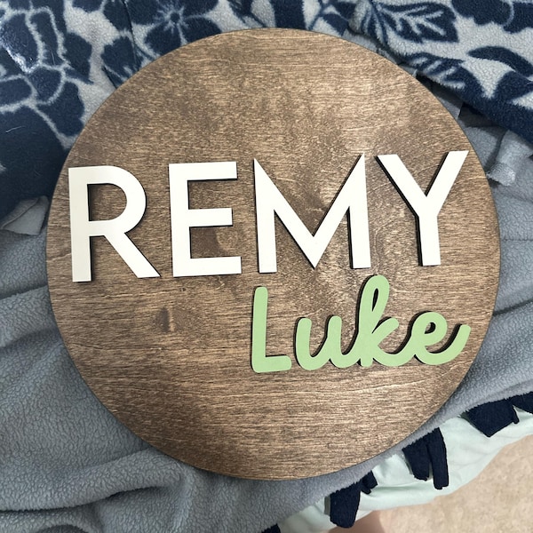 Customized Baby Name Sign, 12-36 Inch, Baby Shower, Round Plaque ...