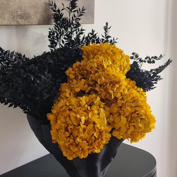 LARGE Head Preserved Hydrangeas Espresso Chocolate Brown Dried Flowers ...