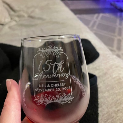 Custom Name Wine Glasses Etched Glass Personalized With Any Name, Art ...